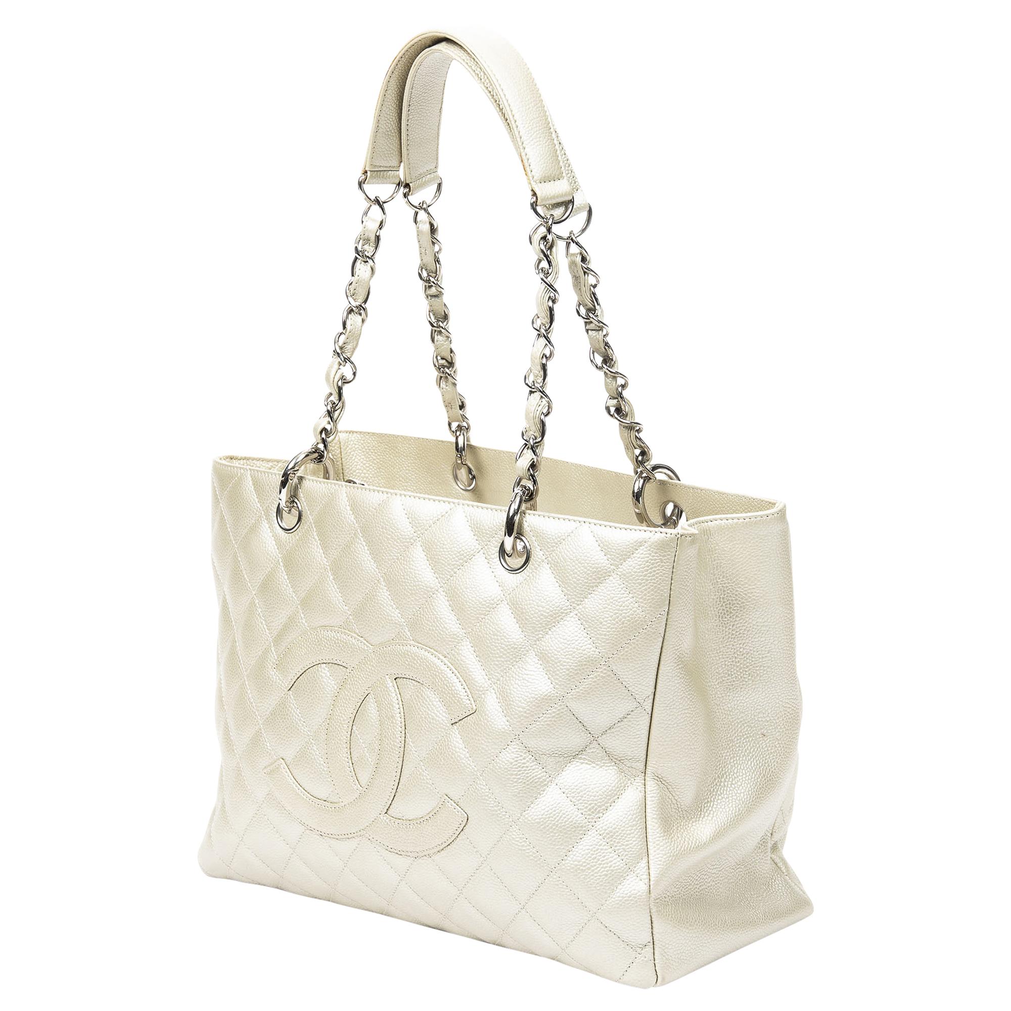 Chanel 2008 Champagne Quilted Tote For Sale at 1stDibs