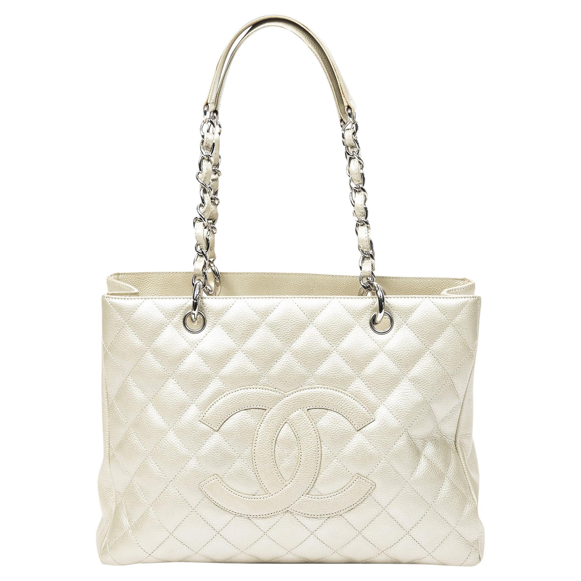 Chanel 2008 Champagne Quilted Tote For Sale at 1stDibs