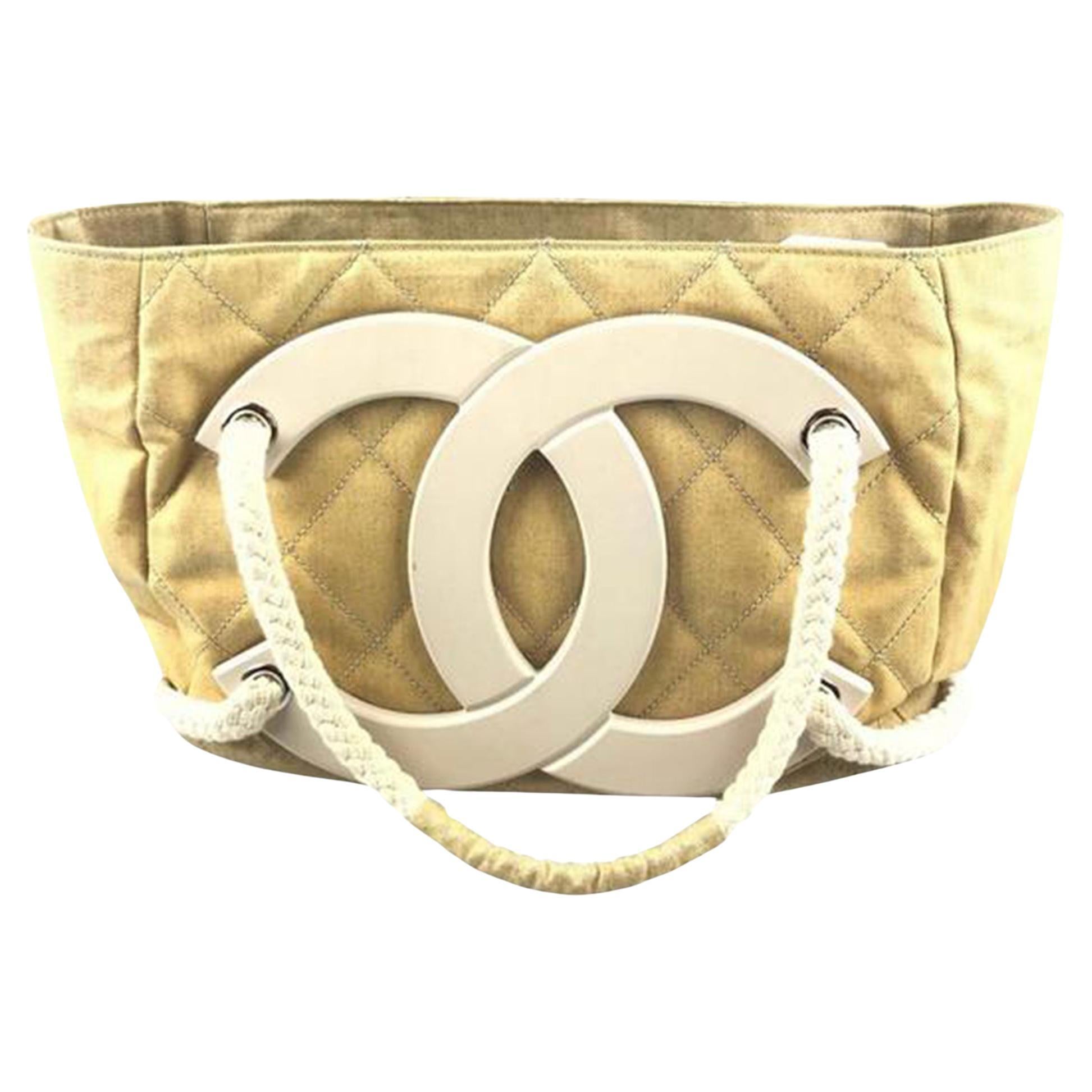 Chanel 2008 Cruise Yacht Coated Canvas Beige CC Limited Edition Beach ...