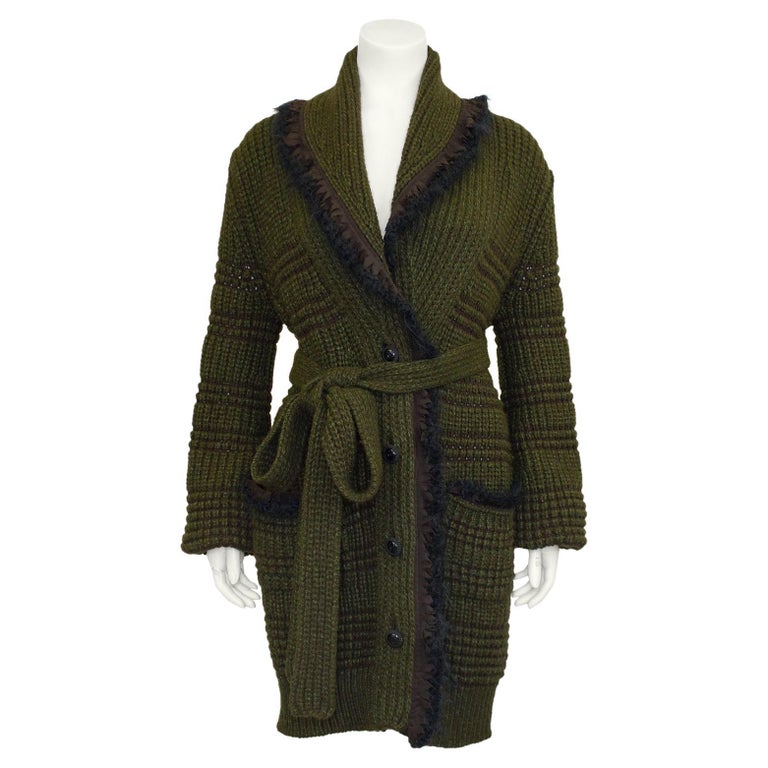 Chanel 2008 Shawl Collar Knit Car Coat at 1stDibs