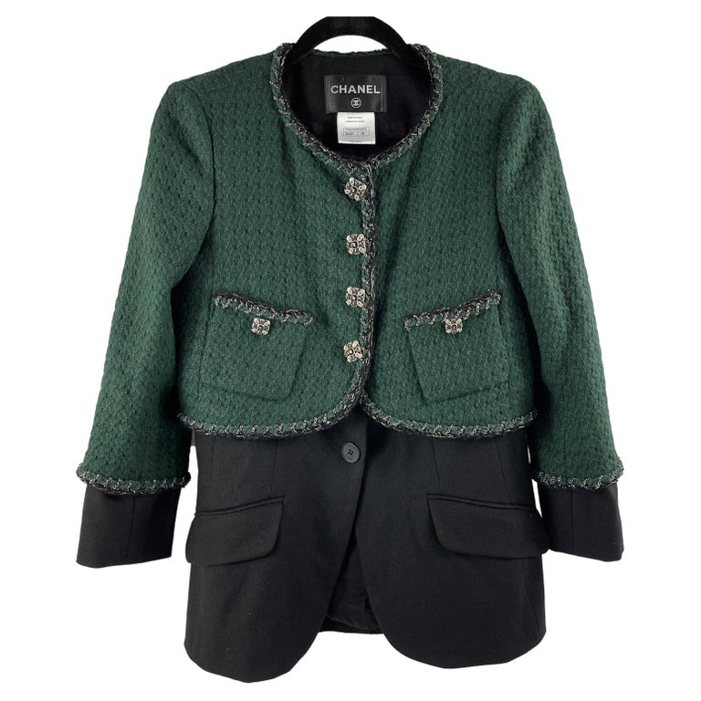CHANEL - 2011 11A Runway Tweed Gripoix Button CC Layered Blazer Jacket ...