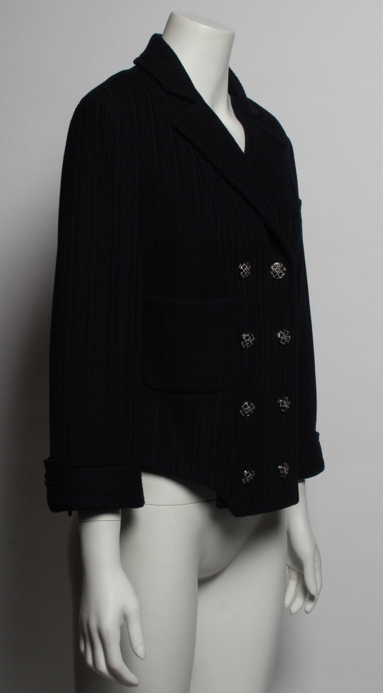 CHANEL 2013 Spring Summer Navy Cropped Jacket at 1stDibs