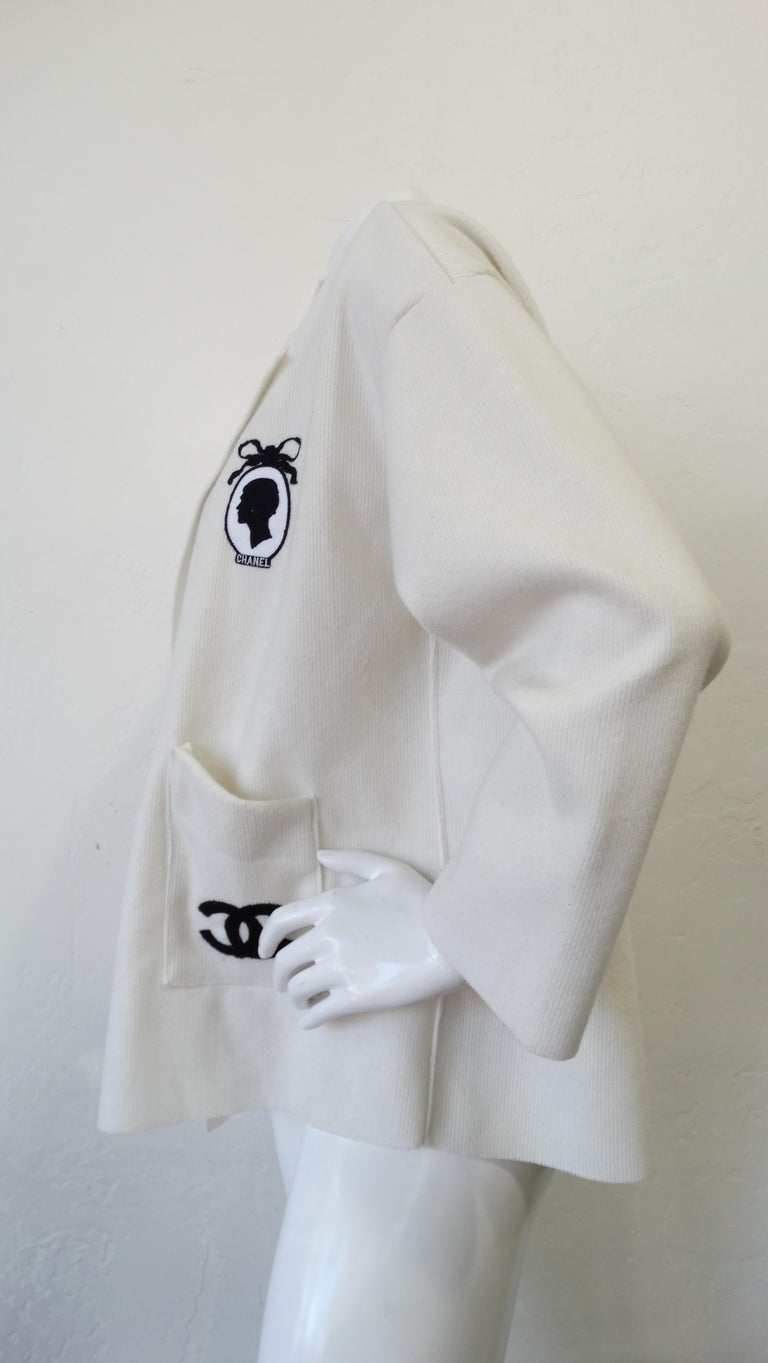 Chanel 2014 Autumn Logo Wool Cardigan at 1stDibs | chanel fleece ...