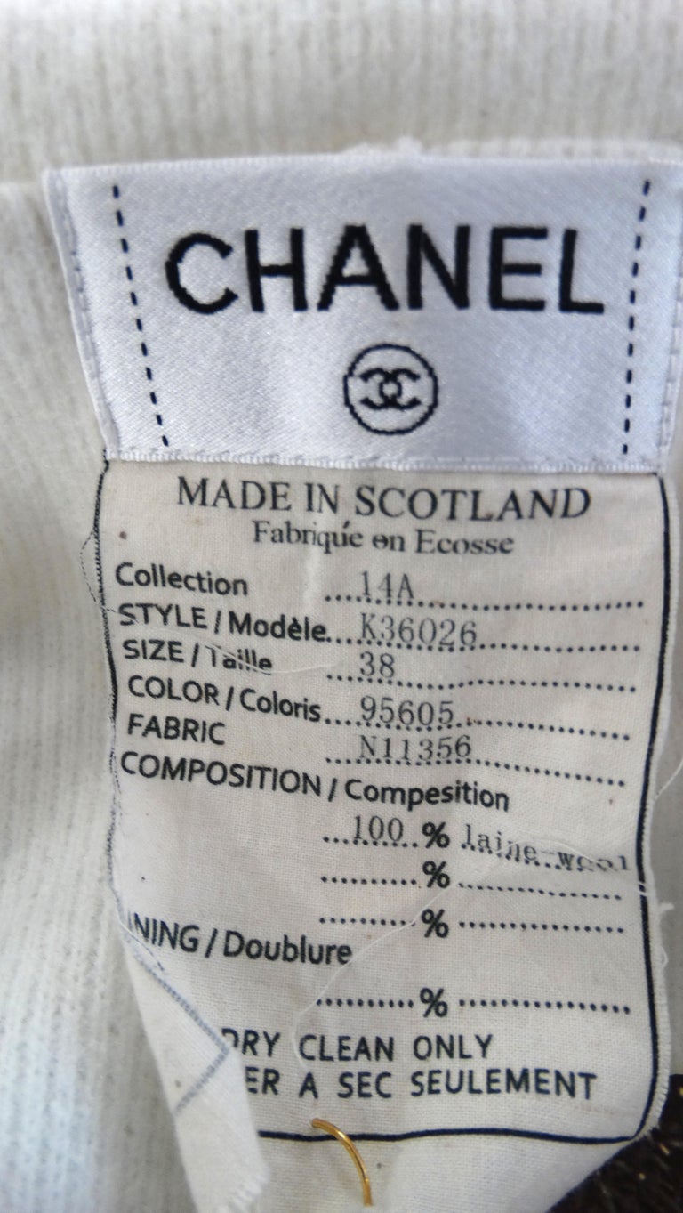 Chanel 2014 Autumn Logo Wool Cardigan at 1stDibs | chanel fleece ...