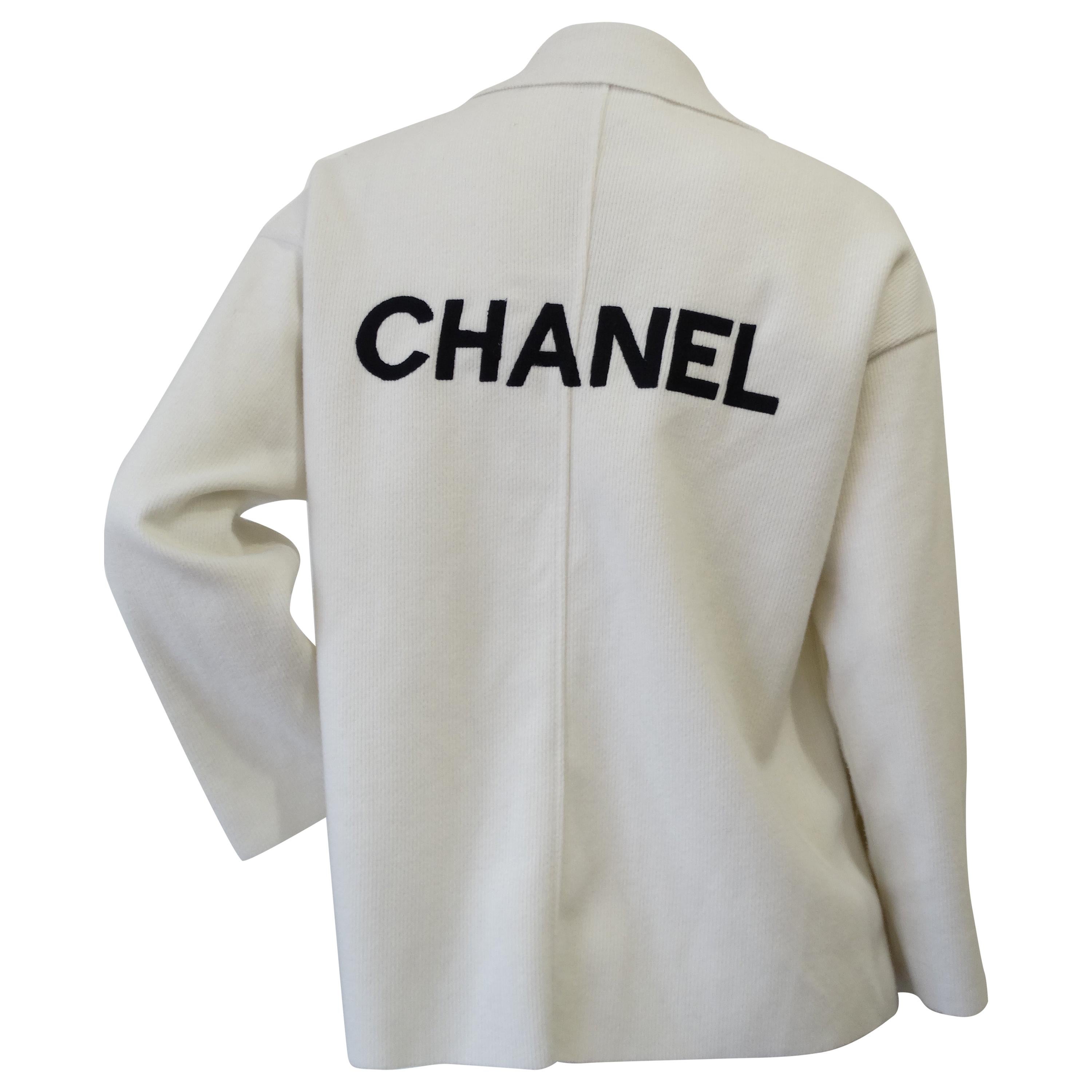 Chanel 2014 Autumn Logo Wool Cardigan at 1stDibs | chanel fleece ...
