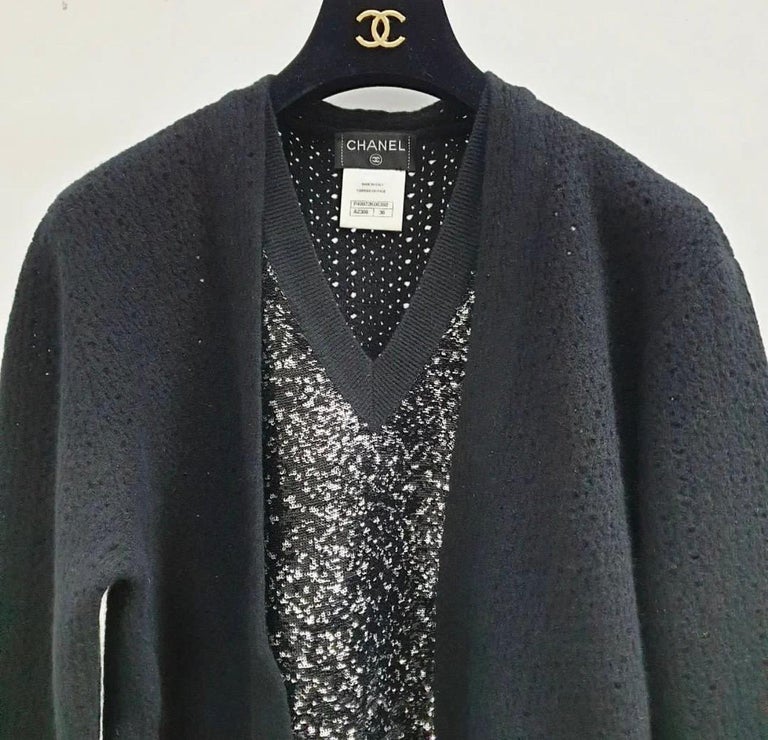 CHANEL 2014 Wool Sequin Sweater For Sale at 1stDibs
