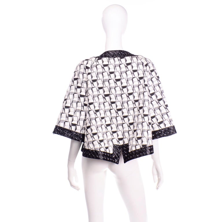 Chanel 2015 Dubai Resort Runway Holograph Black and White Open Front ...