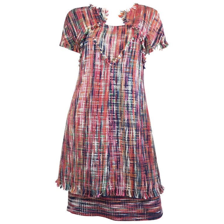 Chanel 2015 Runway Multicolor Tweed Dress at 1stDibs | chanel ...