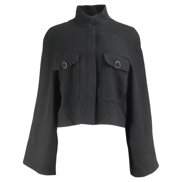 Chanel 2015 Wool Blend Tweed Jacket Fr 44 Uk 16 For Sale at 1stDibs