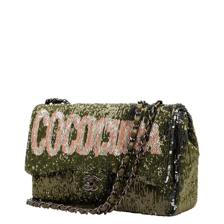 Chanel 2017 Cruise Collection Green Coco Cuba Flap Bag For Sale at 1stDibs