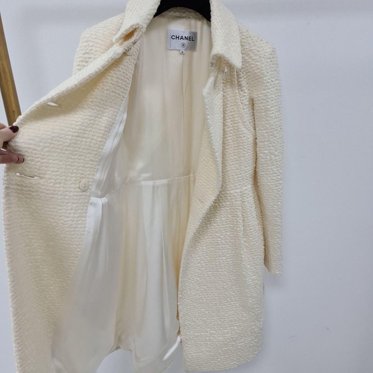 Chanel 2017 Ivory Wool Coat at 1stDibs