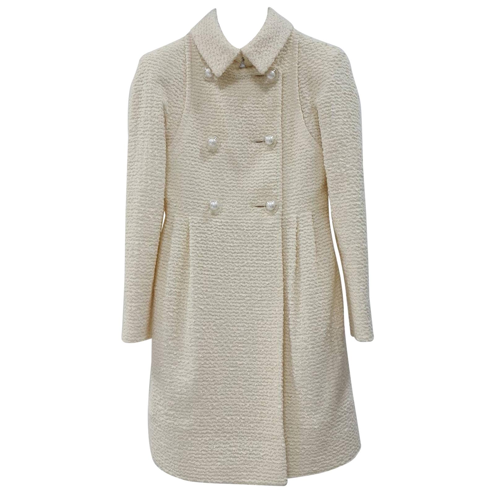 Chanel 2017 Ivory Wool Coat at 1stDibs