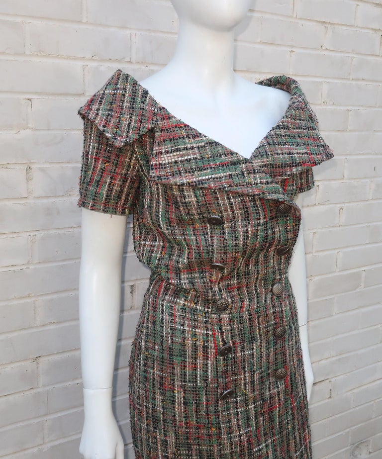 Chanel 2017 Paris Cuba Collection Tweed Midi Trumpet Dress at 1stDibs ...