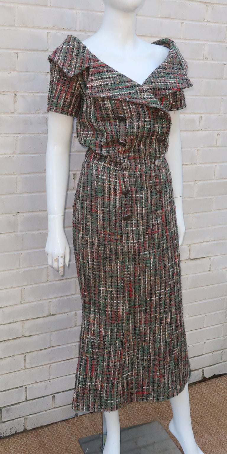 Chanel 2017 Paris Cuba Collection Tweed Midi Trumpet Dress at 1stDibs ...