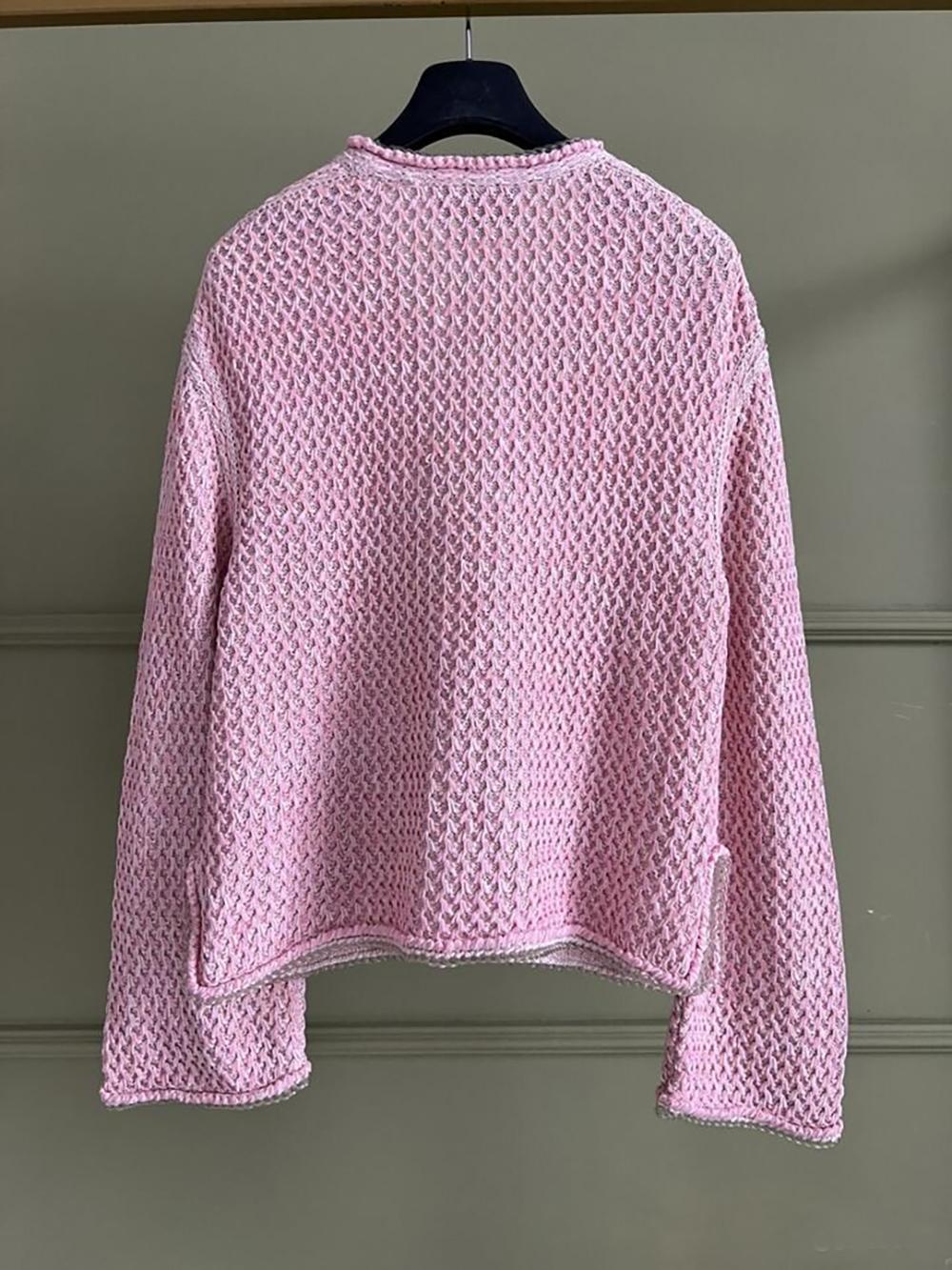 Chanel 2017 Spring Runway Woven Cardi Jacket For Sale at 1stDibs