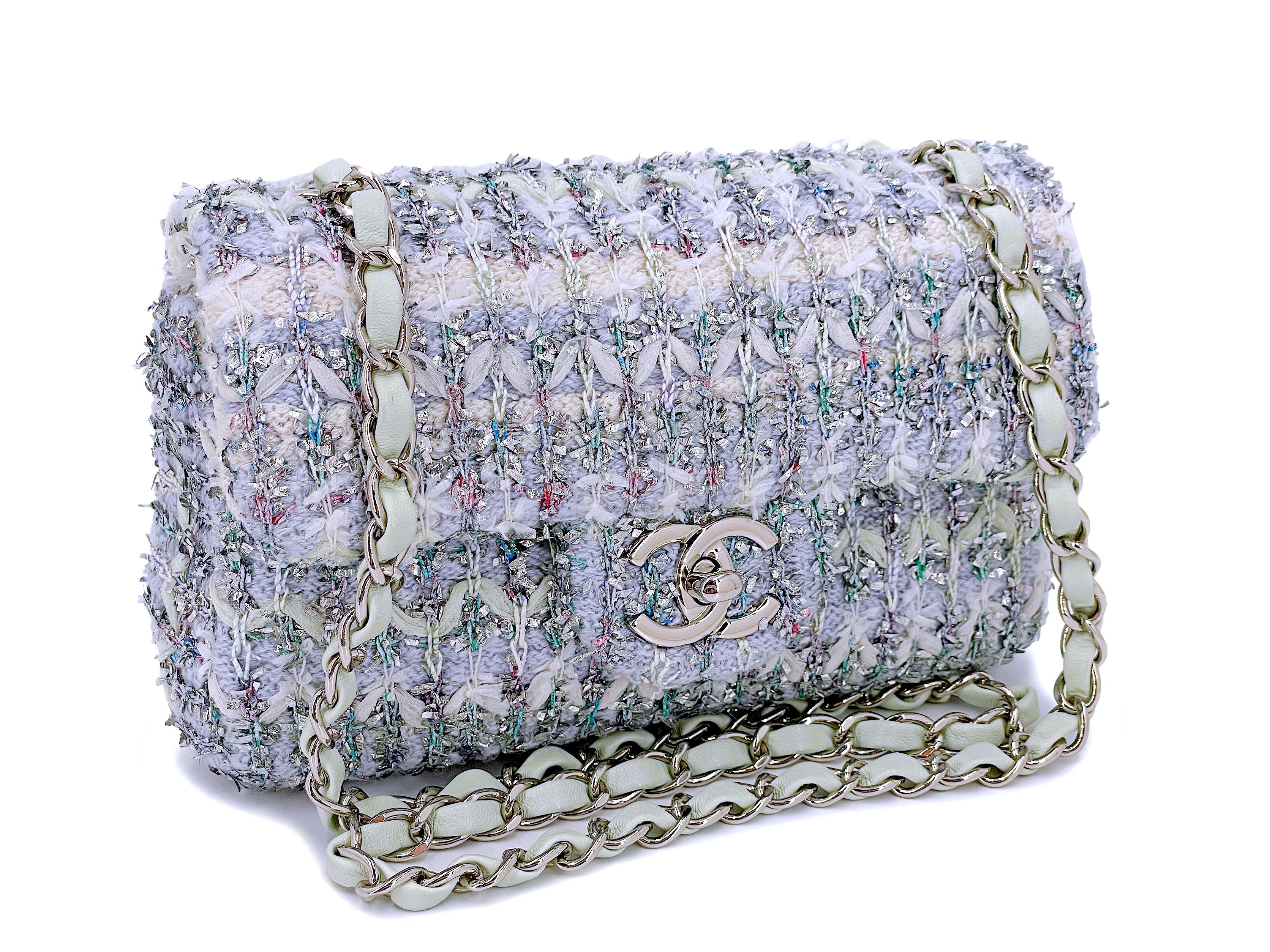 Chanel 2018 Boucle Pastel Tweed Rectangular Mini Flap Bag 67133 For ...