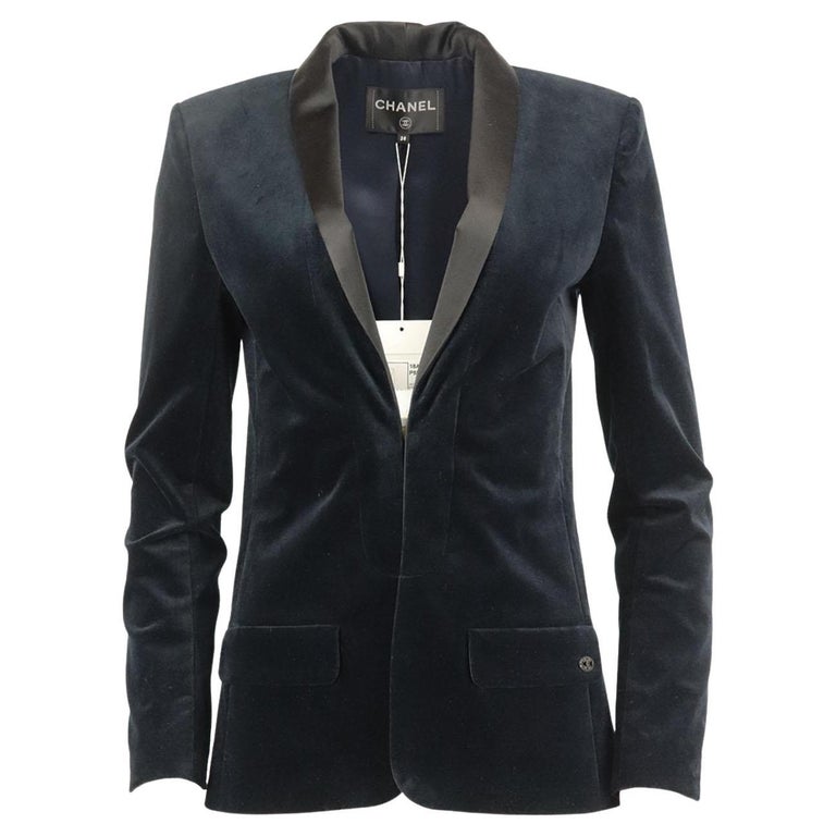 Chanel 2018 Stretch Velvet Blazer FR 38 UK 10 at 1stDibs