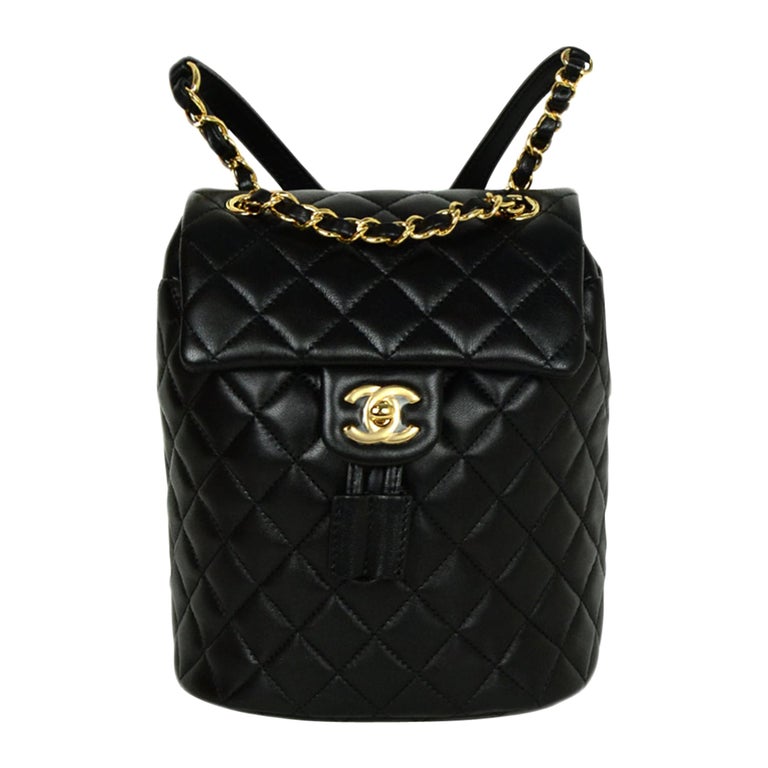 Chanel 2019 Black Calfskin Leather Quilted Mini Urban Spirit Backpack ...