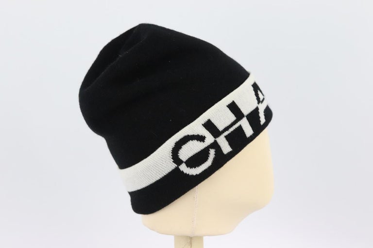 Chanel 2020 Logo Intarsia Cashmere Beanie One Size For Sale at 1stDibs