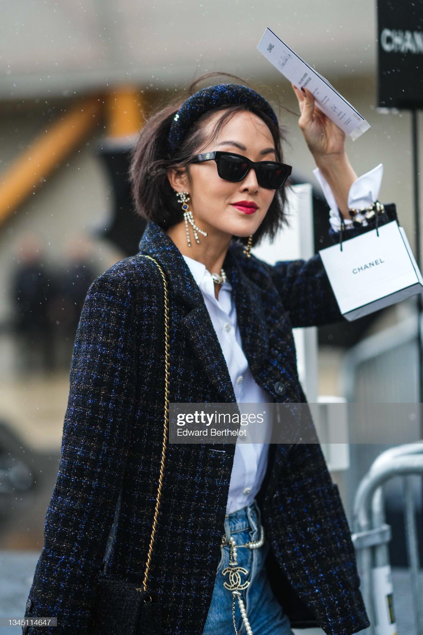 Chanel 2021 New Ad Campaign Black Tweed Jacket at 1stDibs