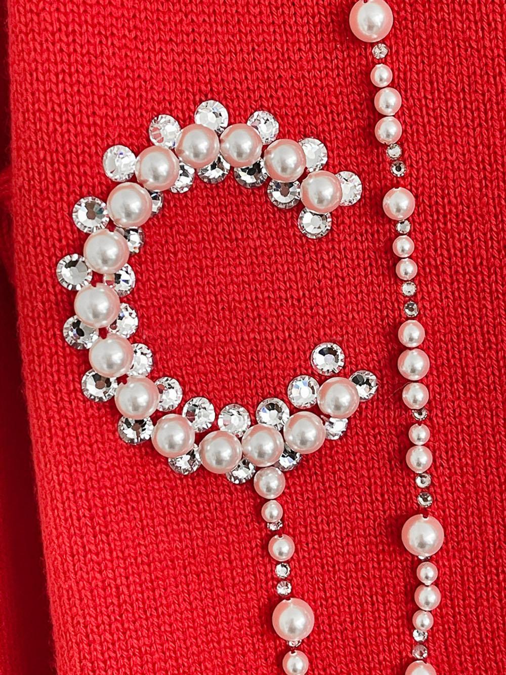 Chanel 2021 Pearl Embellished Logo Cashmere Jumper at 1stDibs