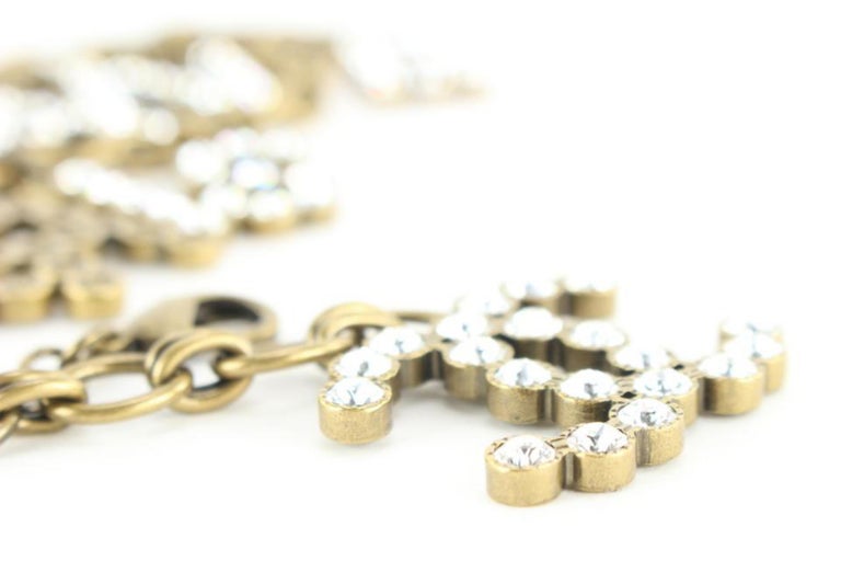 Chanel 2021 Strass Gold Crystal Spelled Out Necklace Name 3CJ1026 For ...