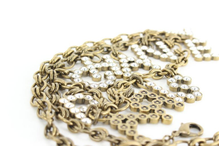 Chanel 2021 Strass Gold Crystal Spelled Out Necklace Name 3CJ1026 For ...