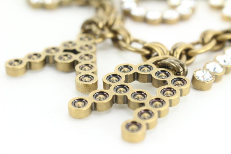 Chanel 2021 Strass Gold Crystal Spelled Out Necklace Name 3CJ1026 For ...