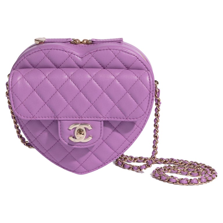 Chanel 2022 Lilac Heart Bag at 1stDibs
