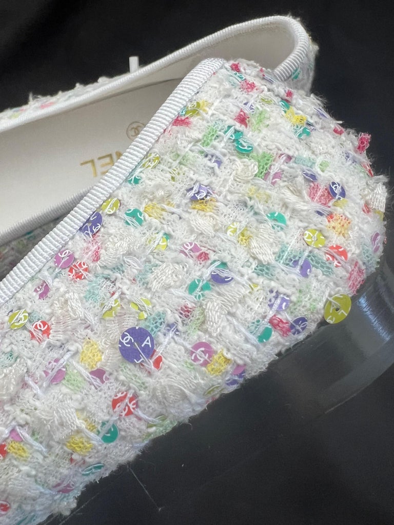 Chanel 2023 Spring multi color tweed ballerina For Sale at 1stDibs