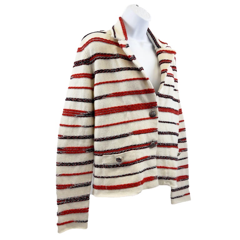 CHANEL - 20P Ad Campaign Metallic Braid Trim Cashmere Cardigan / Jacket ...