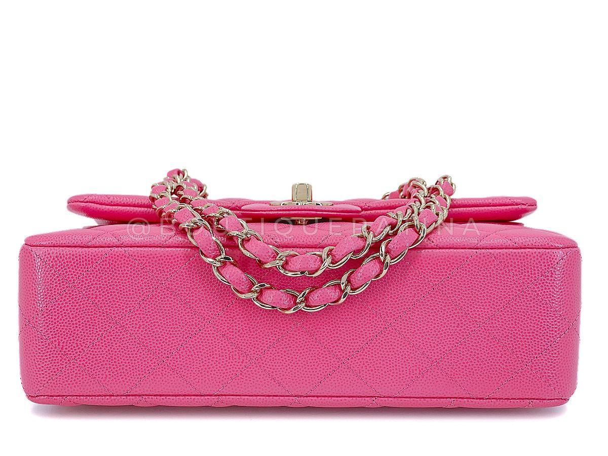 Chanel 20S Barbie Pink Caviar Small Classic Double Flap Bag GHW 67871 ...