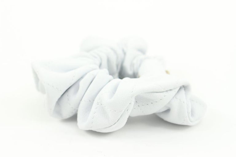 Chanel 21K Leather Hair Scrunchie Barrette 48ck32s For Sale at 1stDibs