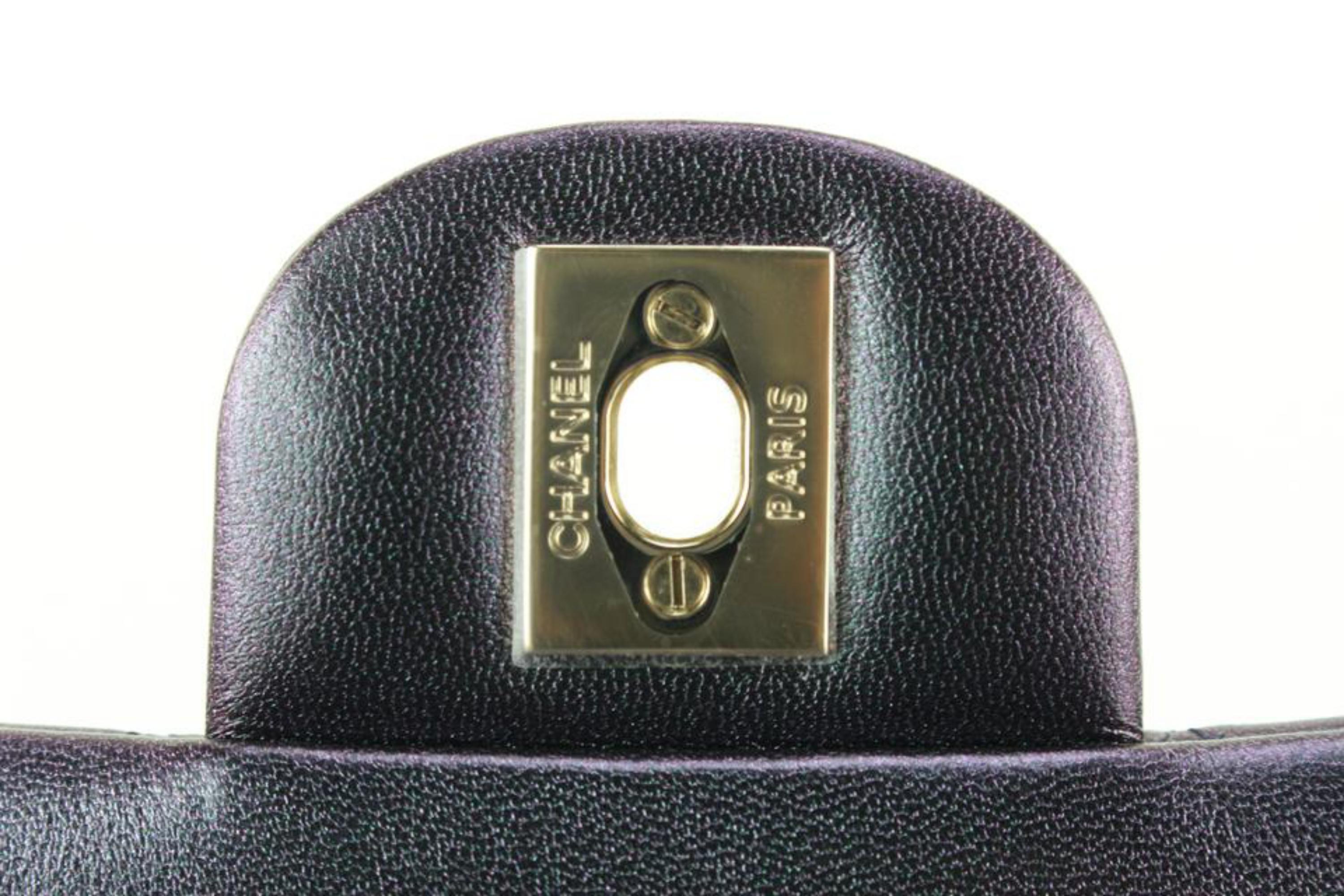 Chanel 22B Limited Quilted Iridescent Black Mini Classic Flap GHW ...