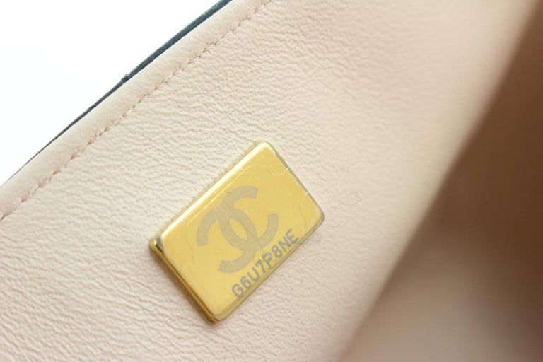 Chanel 22C Light Beige Black Lambskin Mini Square Classic Flap 112ca24 ...