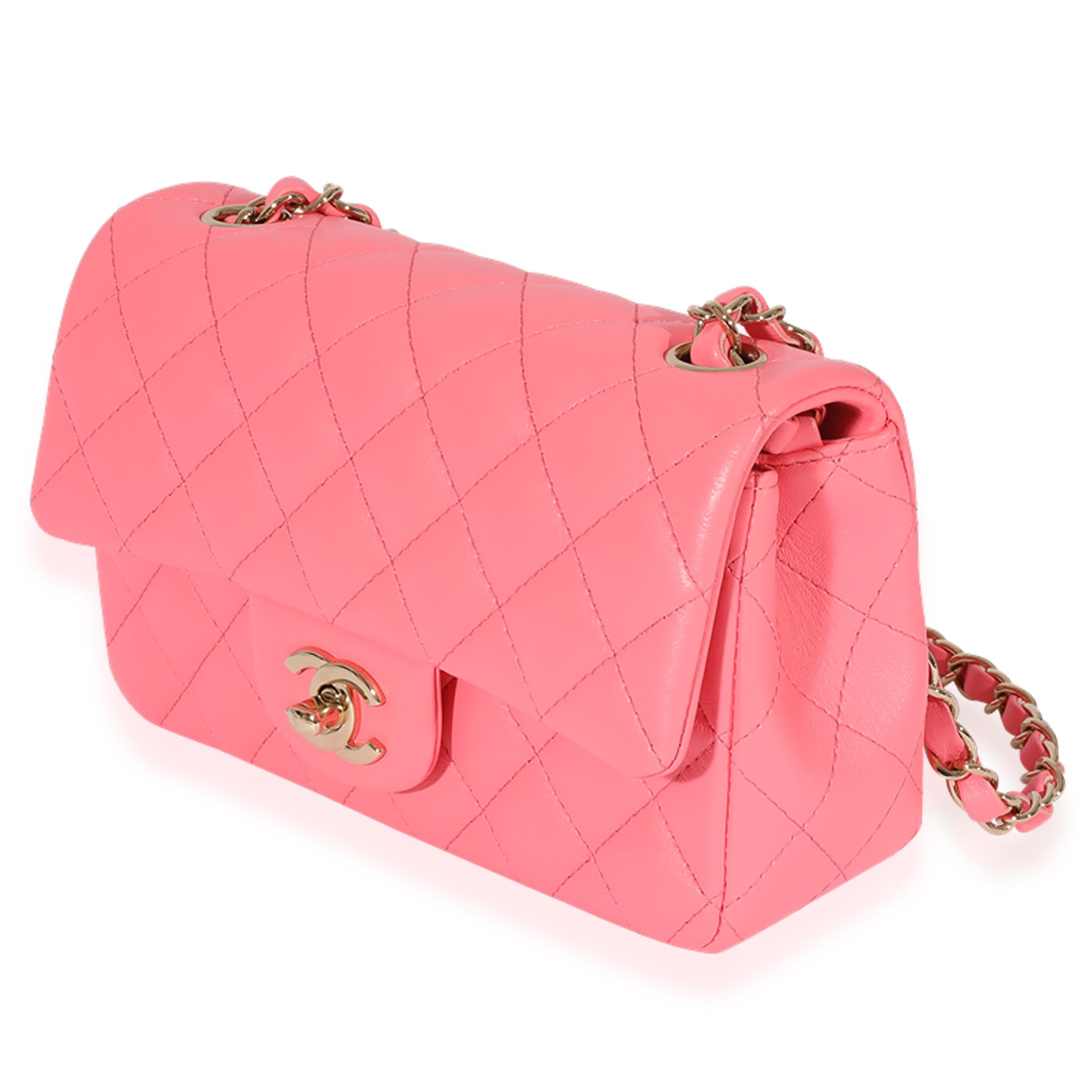 Chanel 22S Pink Lambskin Mini Rectangular Flap For Sale at 1stDibs ...