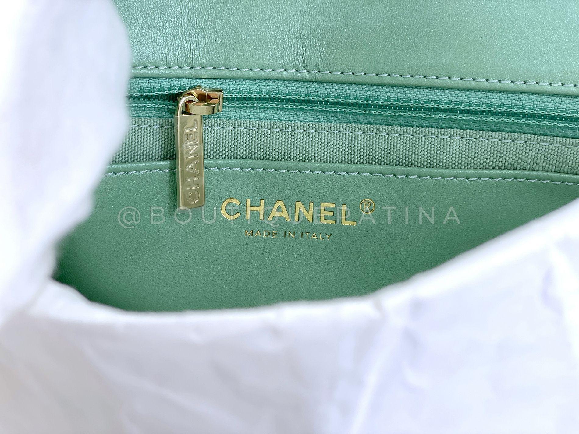 Chanel 23P Mint Green Lucite Candy Hearts Square Mini Flap Bag GHW ...