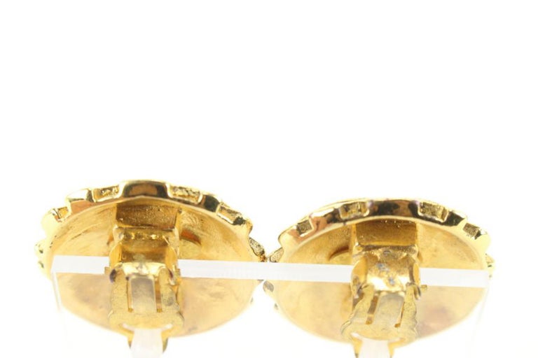 Chanel 24k Gold Plated 25 Collection Jumbo CC Logo Earrings 60ch825s ...