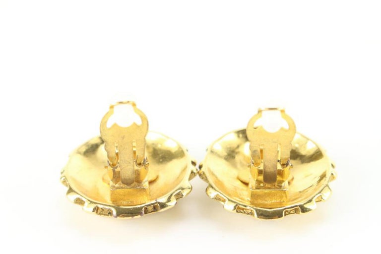 Chanel 24k Gold Plated 25 Collection Jumbo CC Logo Earrings 60ch825s ...