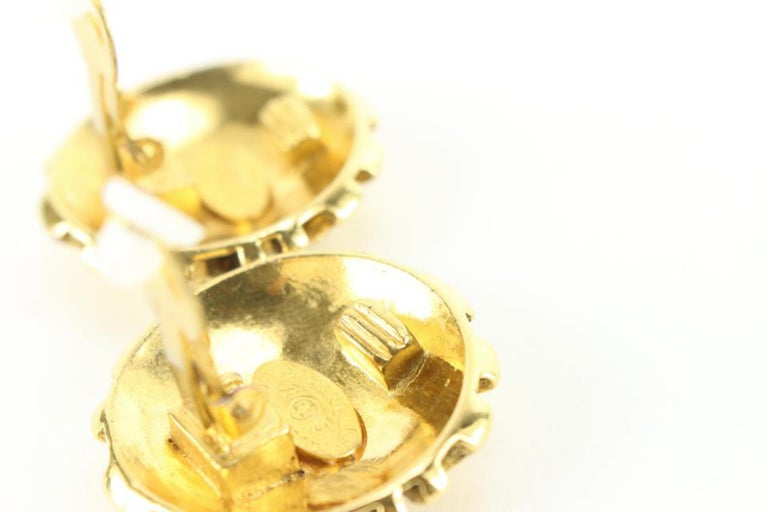 Chanel 24k Gold Plated 25 Collection Jumbo CC Logo Earrings 60ch825s ...
