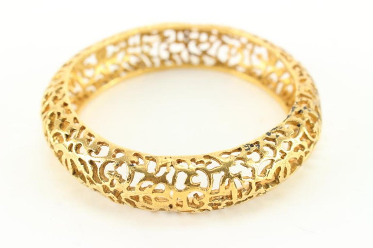 Chanel 24k Gold Plated Collection 25 CC Logo Bangle Bracelet 80ck817s ...