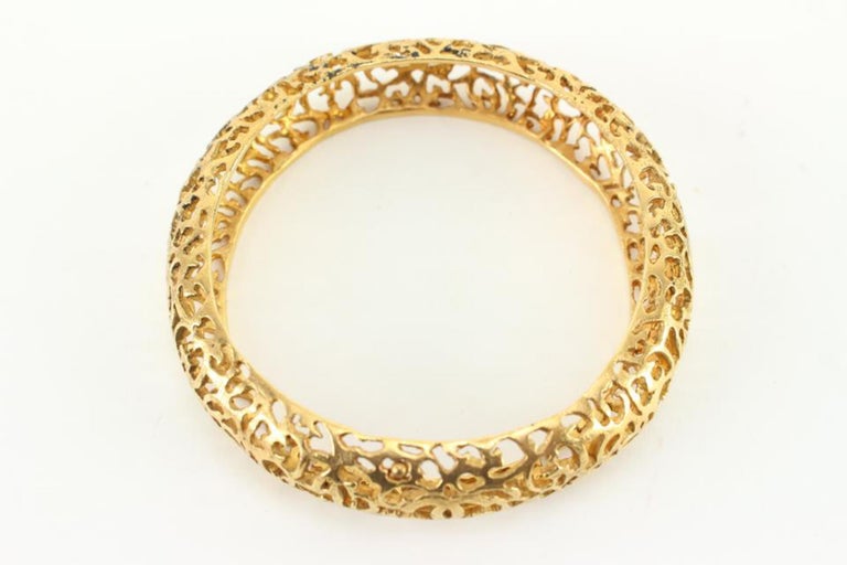 Chanel 24k Gold Plated Collection 25 CC Logo Bangle Bracelet 80ck817s ...