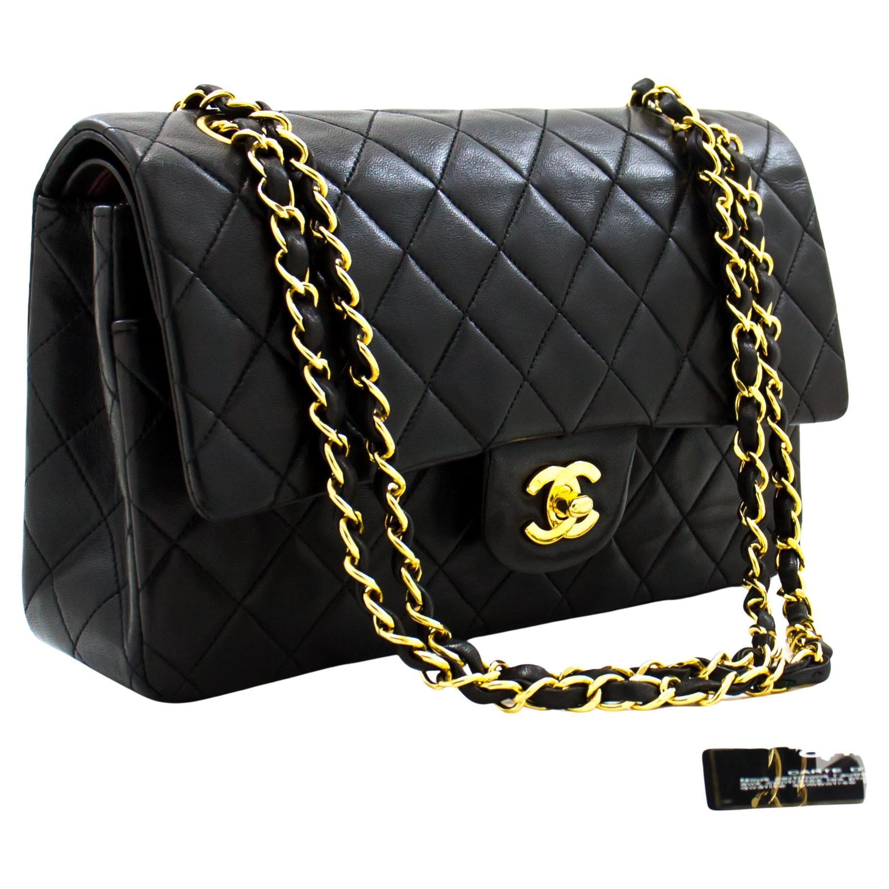 CHANEL Caviar Large Chain Shoulder Bag Leather Black Zip Goldper For ...