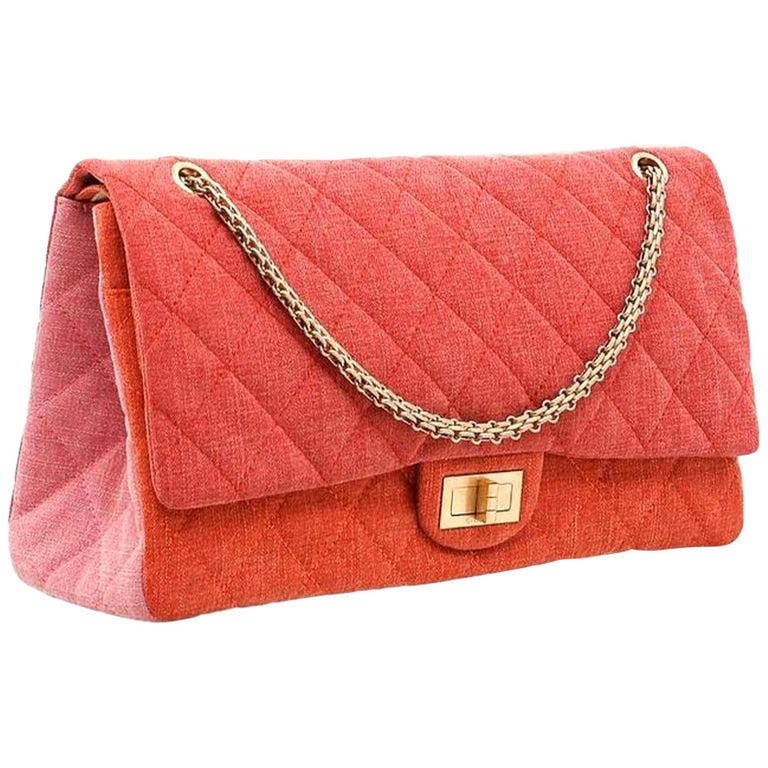 Chanel 2.55 Reissue Double Flap Maxi Classic Limited Edition Red Pink ...