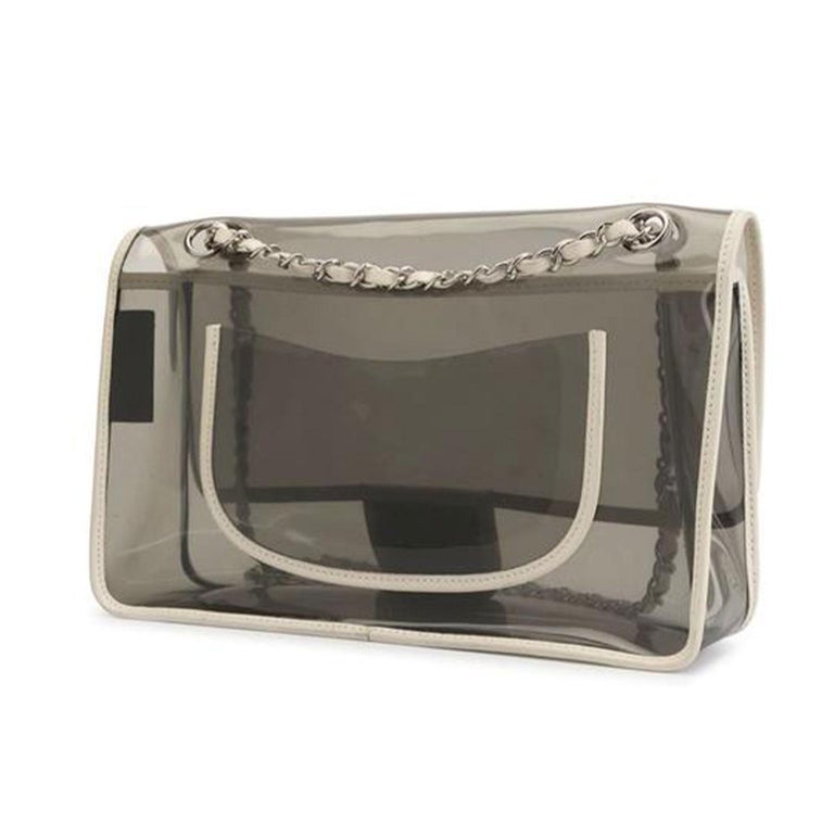 Chanel 2.55 Reissue Transparent Classic Heart Flap Vintage White Grey ...