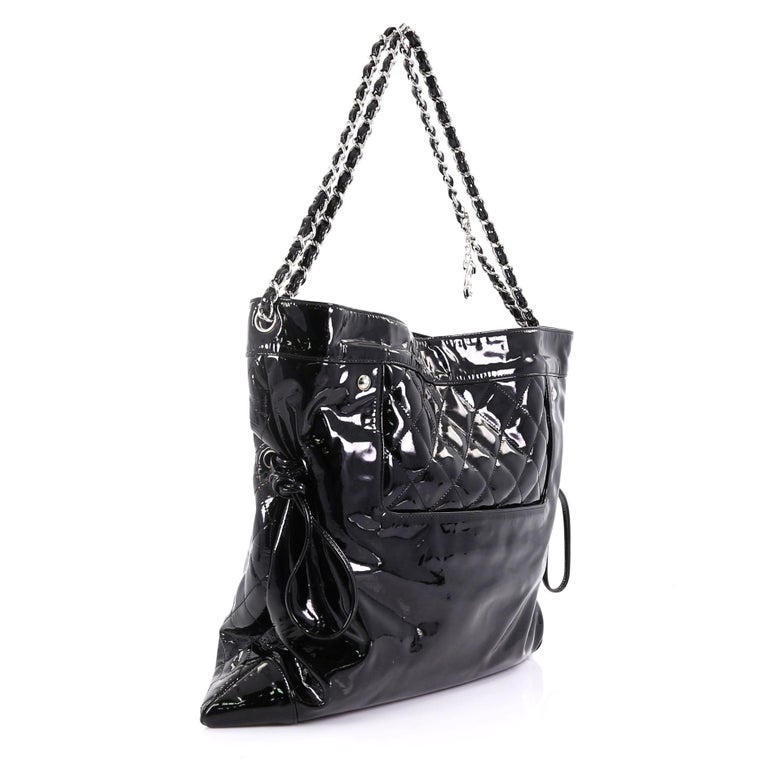 Chanel 31 Drawstring Tote Quilted Patent Large at 1stDibs