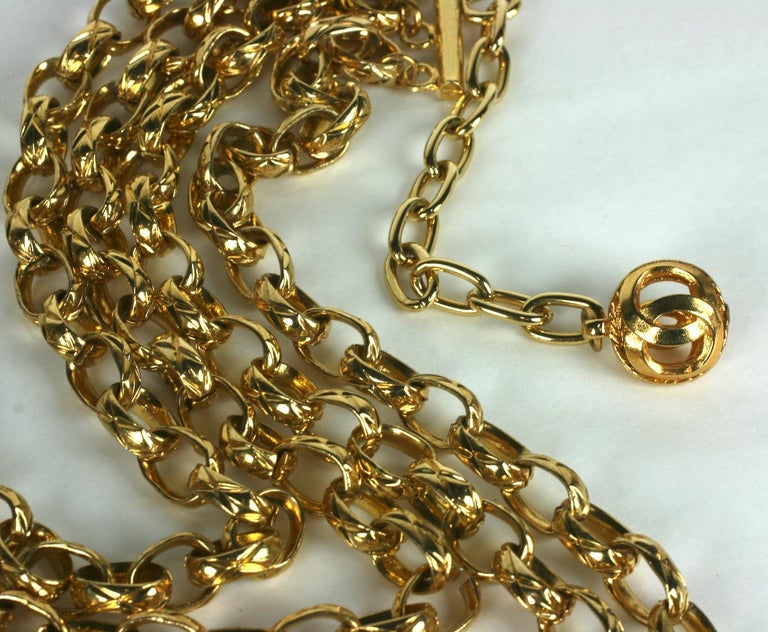 Chanel 4 Strand Textured Chain Necklace For Sale at 1stDibs