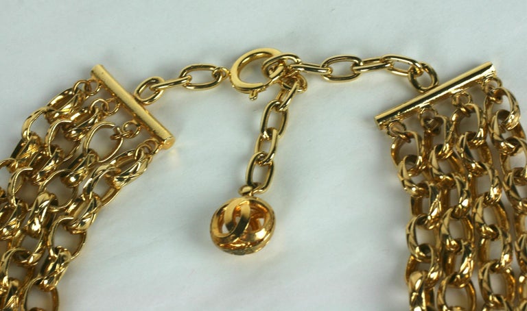Chanel 4 Strand Textured Chain Necklace For Sale at 1stDibs
