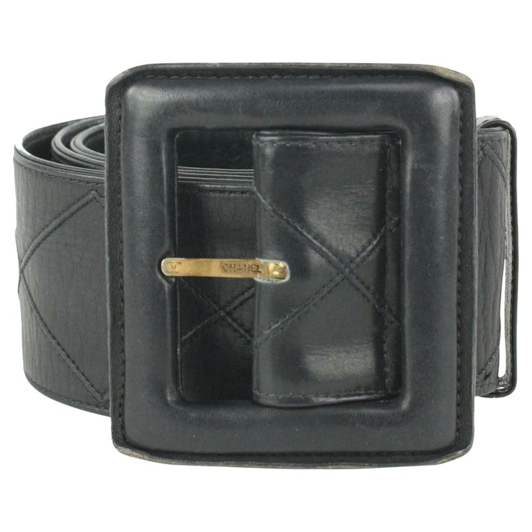 Chanel 80/32 Black Quilted Lambskin Belt 1C1130 For Sale at 1stDibs