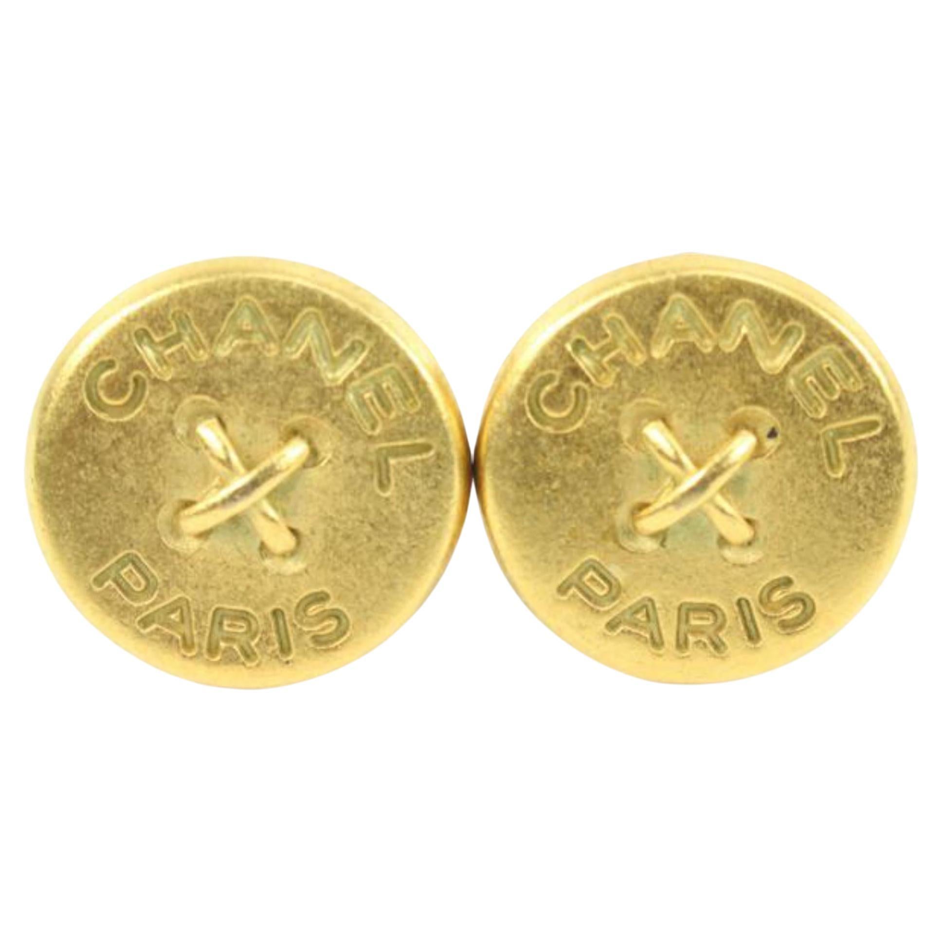 8 Large Vintage Chanel Buttons in Gold W CC Monogram in twisted rope ...